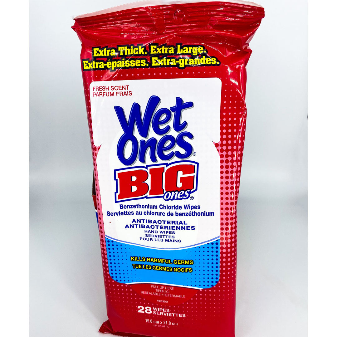 Wet Ones Big Ones Antibacterial Hand Wipes 28 Count - Fresh Scent
